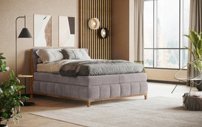 XXXLutz POSTEL BOXSPRING, 160/200 cm, šedohnědá Livetastic - Manželské postele - 000840004742