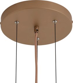 Retro závěsná lampa tmavý bronz s jantarovým sklem - Barb
