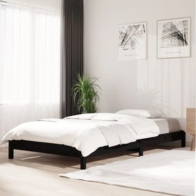 Stohovatelná postel černá 100 x 200 cm masivní borovice