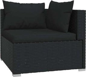 vidaXL 8dílná zahradní sedací souprava s poduškami polyratan [3102272] Barva: Černá a krémová