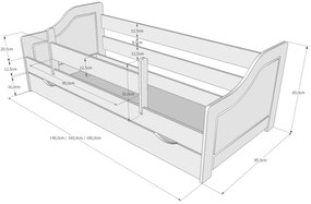 BabyBeds Dětská postel LILI Velikost postele: 160x80 cm, Barevné provedení: Bílá, Úložný prostor: Ano, s úložným prostorem Bílá