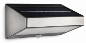 LED Venkovní nástěnné solární svítidlo Philips Greenhouse s pohybovým čidlem 17811/47/16 chromové 2700K