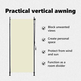 vidaXL Marketos Venkovní roleta 100 x 270 cm krémová