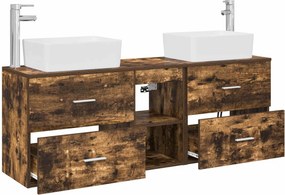 Sada koupelnových skříněk 3 ks Kouřový dub 53 x 34,5 x 63 cm 3405855