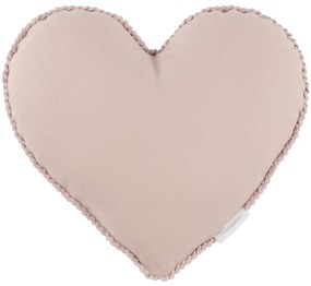 Cotton &amp; Sweets Boho polštář srdce s bublinkami pudrově růžová 44 cm