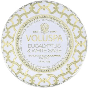 Voluspa – vonná svíčka Eucalyptus & White Sage (Eukalyptus a šalvěj), 113 g