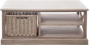 Dřevěný konferenční stolek s košíkem Jerome - 120*69*51 cm