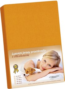 Bellatex Jersey prostěradlo s elastanem oranžová, 90 x 200 cm