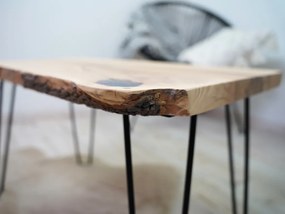 Jasanový konferenční stolek z přírodní masivní fošny 69x45 cm
