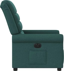 Elektrické polohovací křeslo tmavě zelené textil 3303300