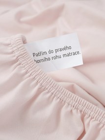 MK Lůžkoviny Jersey prostěradlo s elastanem Deluxe 220 × 200 cm – pudrové
