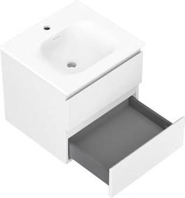 Mexen Orio, koupelnová skříňka 50 cm s umyvadlem Vela, 2 zásuvky, bílá matná, 91A10-05047-2-BFF01-W23M01