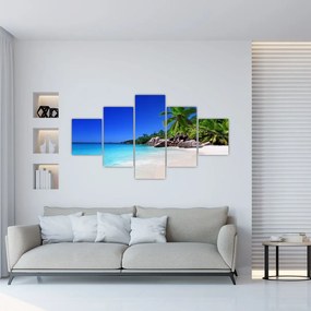 Obraz pláže na Praslin ostrově (125x70 cm)