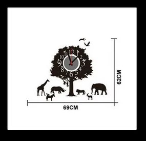 Živá Zeď Samolepící dětské hodiny Afrika