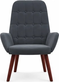 relaxační křeslo, odpočinkové, dřevo/kov/textil, 96x69x78 cm, nohy tmavé/tmavě šedá, Dekorino KR20260046
