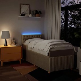 Box spring postel s matrací krémová 90x200 cm textil 3289651