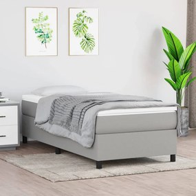 Box spring postel s matrací světle šedá 80 x 200 cm textil - Default Title