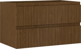Mexen Rivel, koupelnová skříňka 80 cm, 2 zásuvky, drážkovaná, ořech, 91A20-08047-2-BFF86