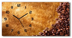 Wallmuralia Moderní skleněné hodiny na stěnu Zrnka kávy 60x30 cm