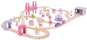 Bigjigs Rail Velká dřevěná vláčkodráha pro holky - princezny