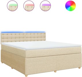 Box spring postel s matrací krémová 180x200 cm textil 3289854