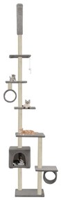 Škrabadlo pro kočky se sisalovými sloupky - šedé | 260 cm