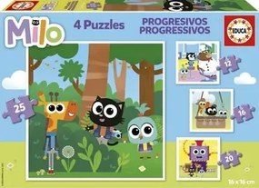 EDUCA Puzzle Milo 4v1 / (12  16  20  25 dílků) / od 3 let