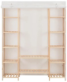 vidaXL Šatní skříň bílá 135 x 40 x 170 cm textil