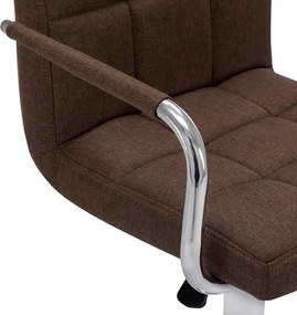 Barové židle 2 ks hnědé textil 283422