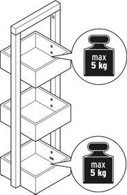 Tchibo - Stojací regál se 3 úložnými přihrádkami - barva: šedá
