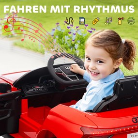HOMCOM dětské elektrické autíčko, dětské autíčko na dálkové ovládání, AUDI RS e-tron GT dětské autíčko s bezpečnostním pásem, klaksonem a hudbou a sv…