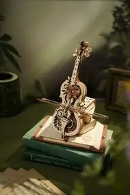 RoboTime dřevěné mechanické puzzle Kouzelné violoncello / od 14 let /