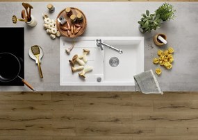 Blanco Metra 5 S, silgranitový dřez 860x500x190 mm, 1-komorový, jemná bílá, BLA-527110