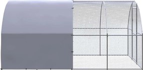 Venkovní klec pro kuřata 3 x 4 x 2 m pozinkovaná ocel 3095473