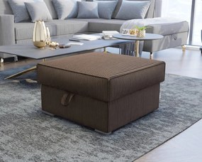Taburet SMART COSARO XL s úložným prostorem 71x71 cm, tmavě hnědý