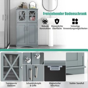 Costway WC skříňka do koupelny, na prádlo s dvířky – 60 × 30 × 108 cm