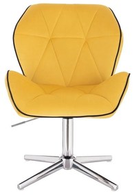 LuxuryForm Židle MILANO MAX VELUR na stříbrném kříži - žlutá