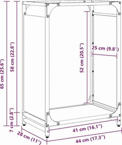 vidaXL Stojan na palivové dřevo Ocel válcovaná za studena [864198] Barva: Černá