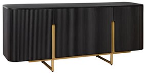 Massive home | Ručně vyrobená komoda GATSBY 160cm retro styl mango, černá zlatá
