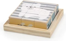 Dřevěné puzzle kostky Viga zvířata 9 dílů