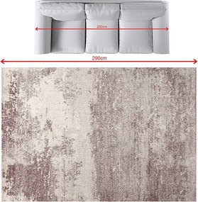 Koberec Softness stříbrný / vínový 200 × 290 cm