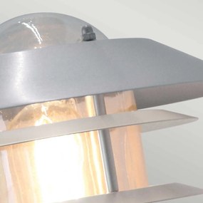 Nástěnná venkovní lampa na zahradu Elstead HELSINGOR/stříbrná