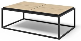 Konferenční stolek s deskou v dekoru dubu v černo-přírodní barvě 75x120 cm Douro – TemaHome