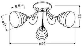 Přisazený lustr SIMPLI 3xE27/40W/230V