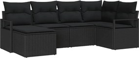 Set pohovek 6 ks Černá polyratan 3346453