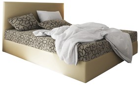 Manželská postel Boxspring 140 cm Lilac (vzor + béžová) (s matrací a úložným prostorem). 1046639