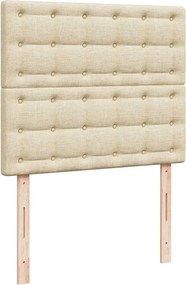 Box spring postel s matrací krémová 120x190 cm textil 3292014
