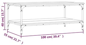 Konferenční stolek dub sonoma 100 x 55 x 40 cm kompozitní dřevo - Default Title