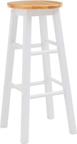 Bílá/v přírodní barvě barová stolička z kaučukového dřeva (výška sedáku 74 cm) Chester – Premier Housewares