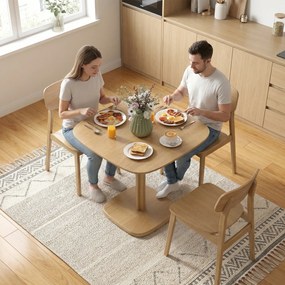 HOMCOM Jídelní stůl pro 4 osoby moderní styl, kuchyňský stůl s dřevěným povrchem, 70 x 70 cm, přírodní dřevo